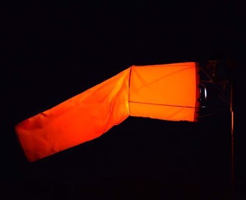 SOLAR LIGHTED 12v WINDSOCK WITH FRAME