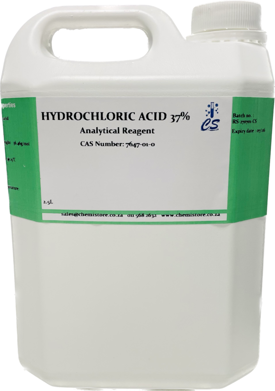 Hydrochloric acid 37% AR, 2.5L