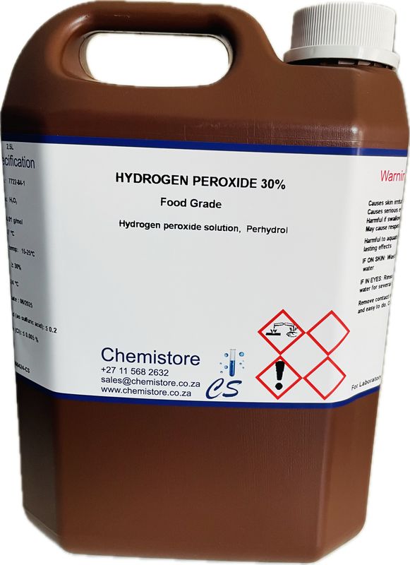Hydrogen peroxide 30% AR, 2.5L
