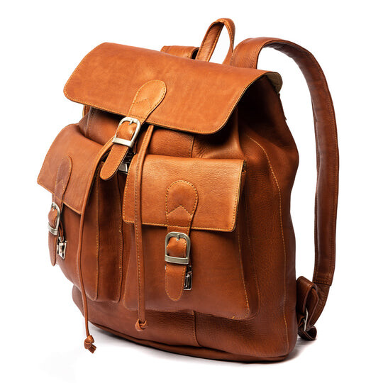 PIEL 9726 Large Buckle-Flap Backpack-Saddle