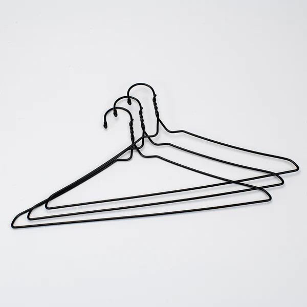 BLACK WIRE HANGERS (3PACK) Black
