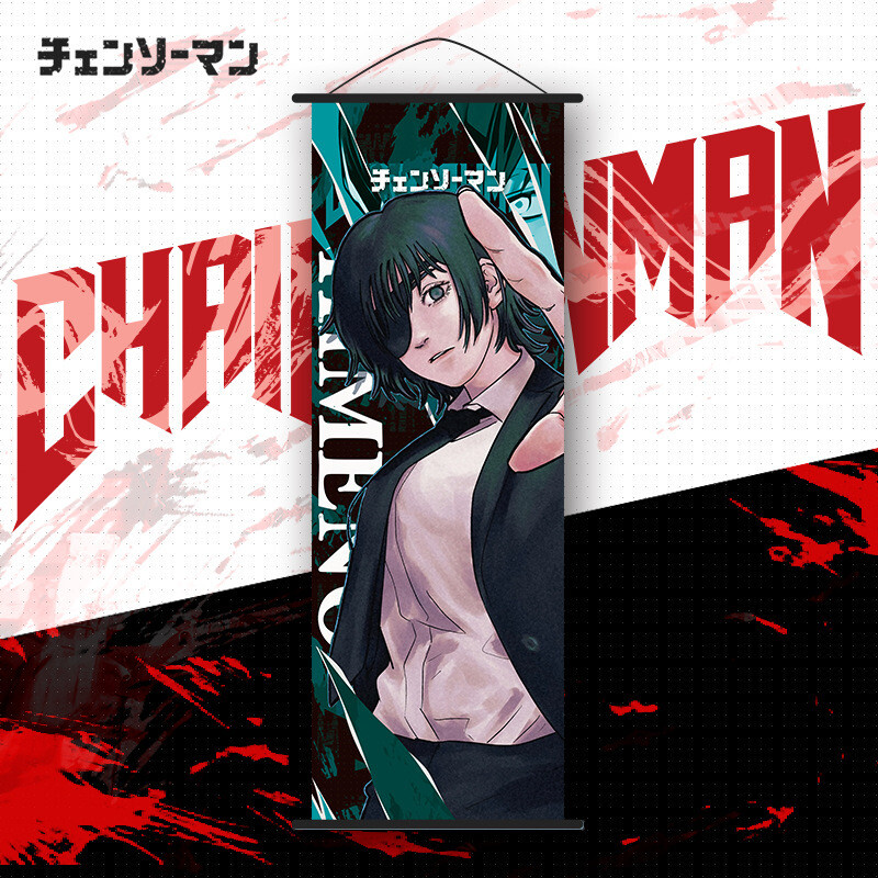Anime Banner Poster Chainsaw Man Himeno Wall Scroll