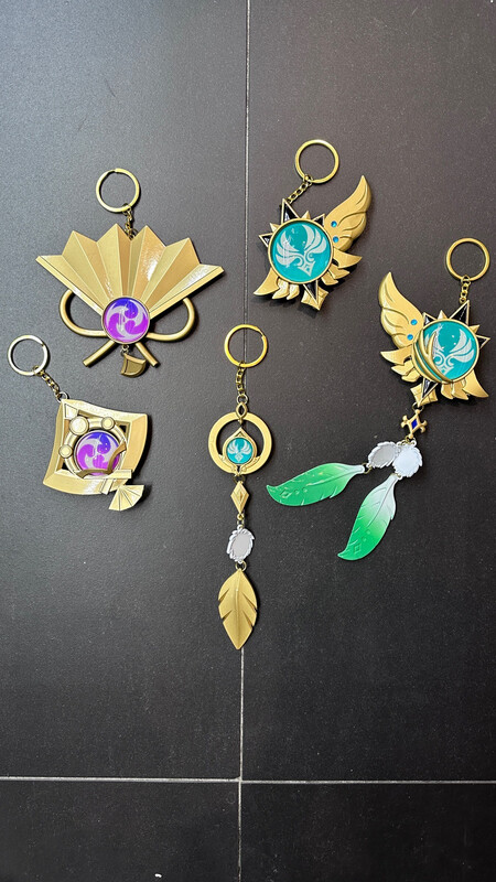 Genshin Keyring Vision Element Keychain Cute Gift Eye of God