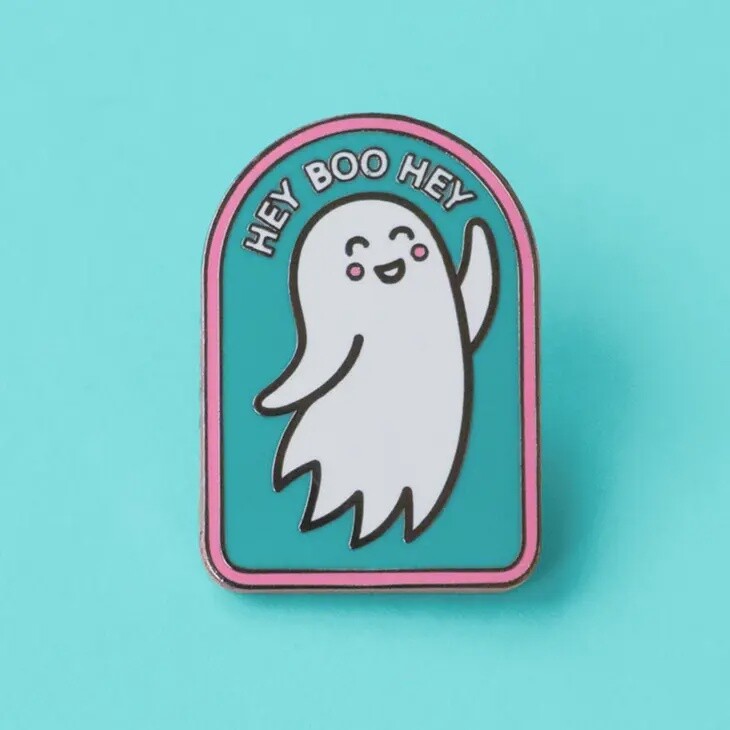 Hey Boo Hey Enamel Pin