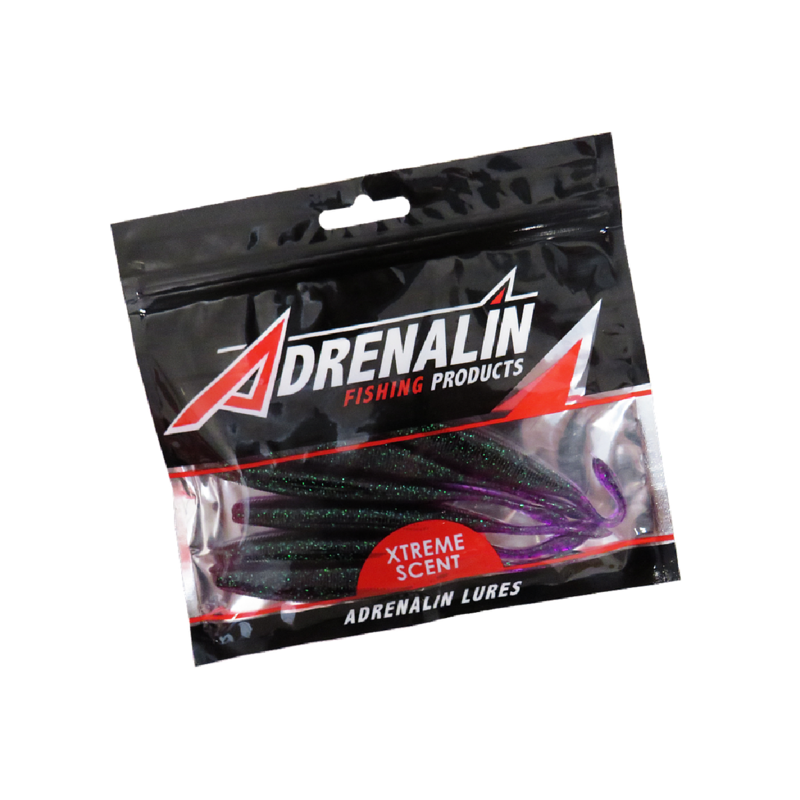 Adrenalin Fluke, June Bug with Blue Flake 5"