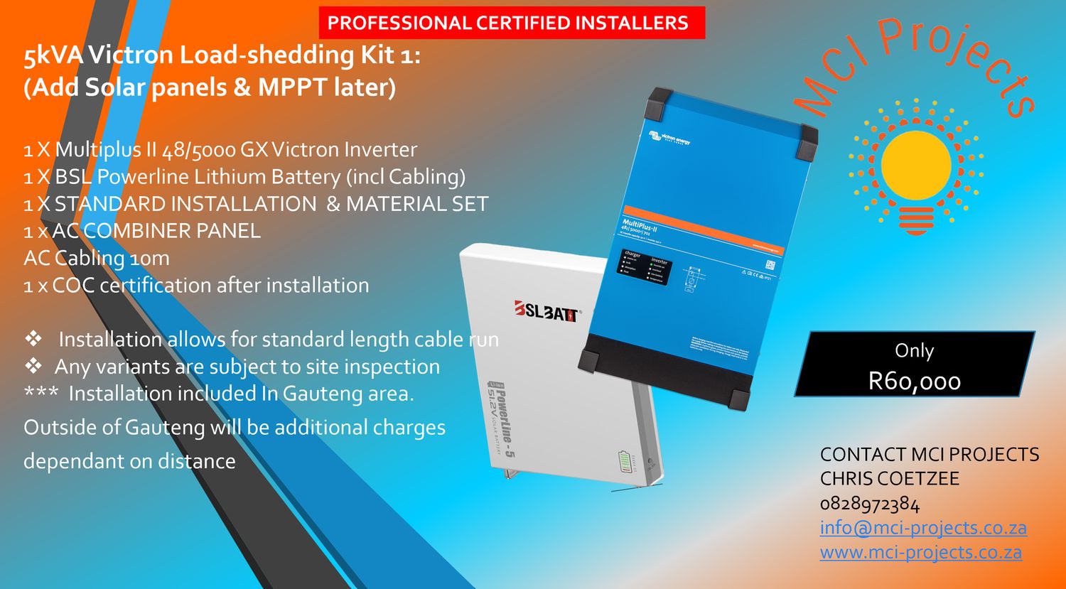 5kVA Victron Load-shedding Kit 1 - Store - MCI Projects