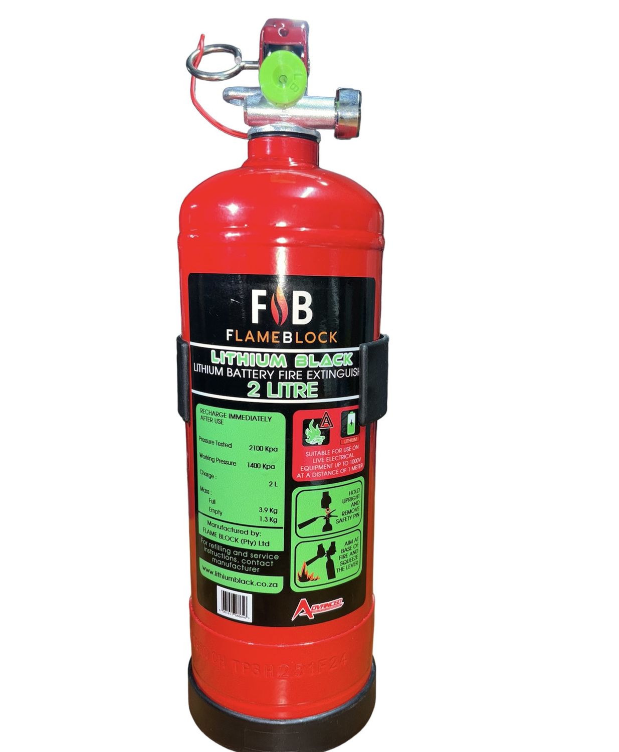 FlameBlock Lithium Battery Fire Extinguisher - 2 Litre - Store - MCI ...
