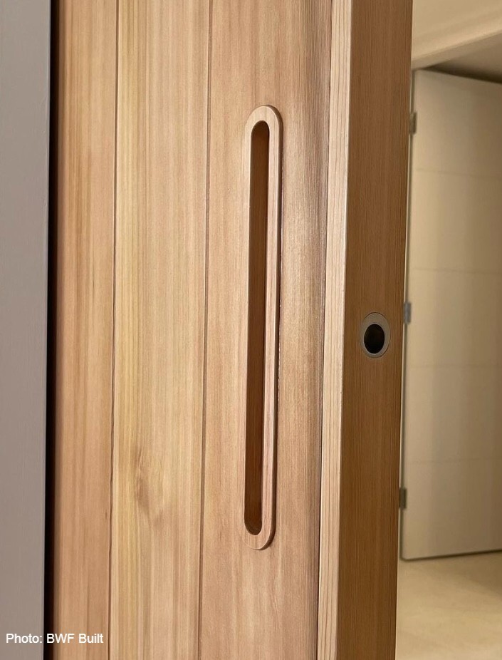 Door Handle | SETTO Long Rounded Timber Inset pull | Online Store