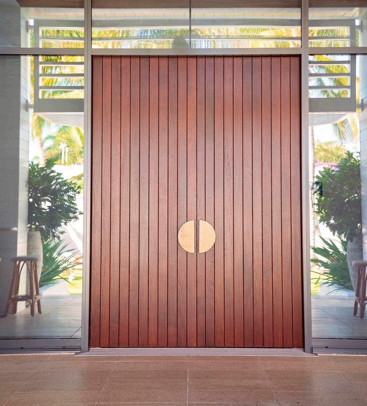 Door Handle | FLAT Half Moon Timber ENTRY SET | Online Store