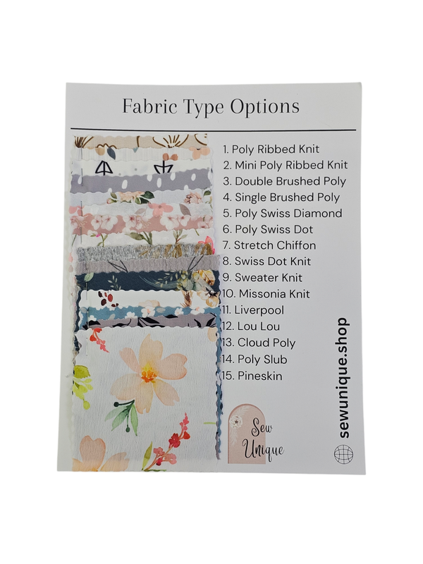 Fabric Sample Sheet