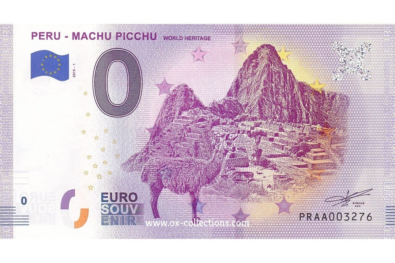 0 Euro Note Peru Machu Picchu PRAA-2019-1 | Ox