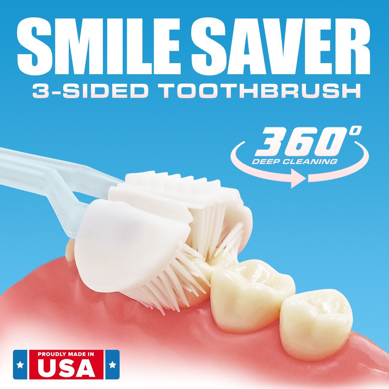 SMILE SAVER 360° 3-Sided Toothbrush + Toothpaste Tablets - SMILE SAVER ...
