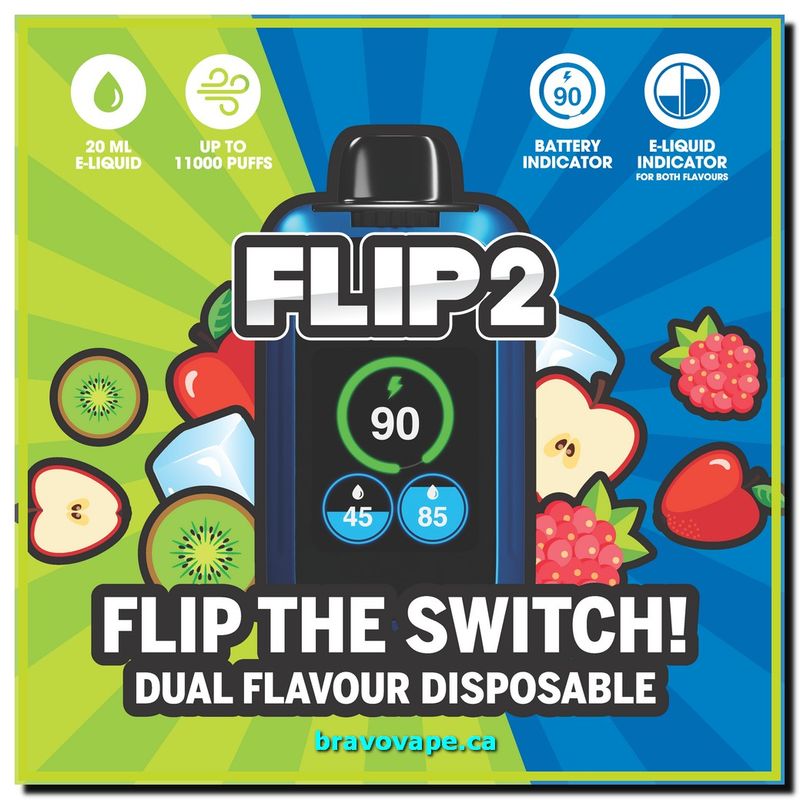 FLIP 2 Disposable Vape 11K | Two Delectable Flavors UPGRADED | Bravo Vape