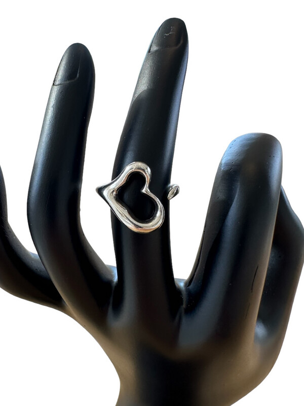 TIFFANY & CO. Sterling Silver Elsa Peretti Open Heart Ring