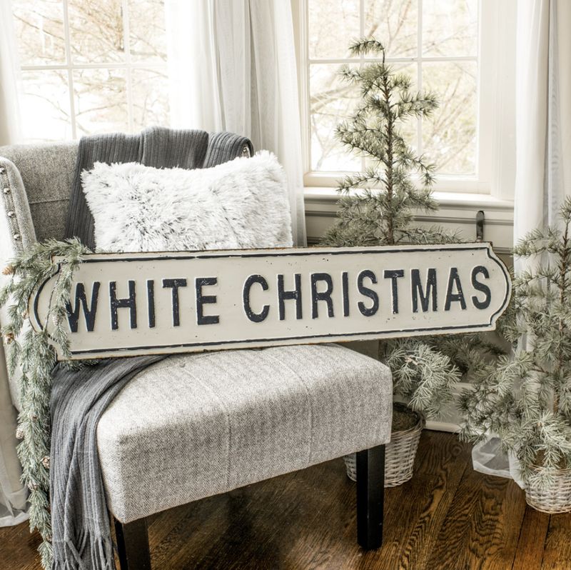 White Christmas Sign