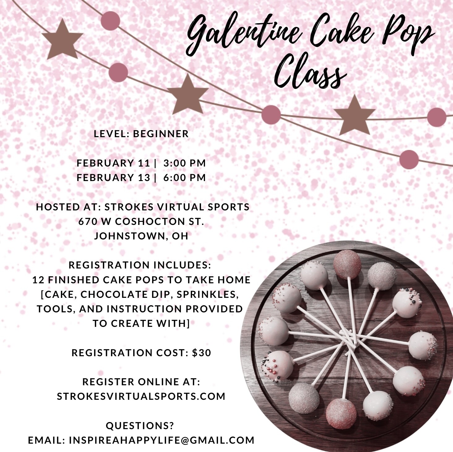 Galentine Cake Pop Class