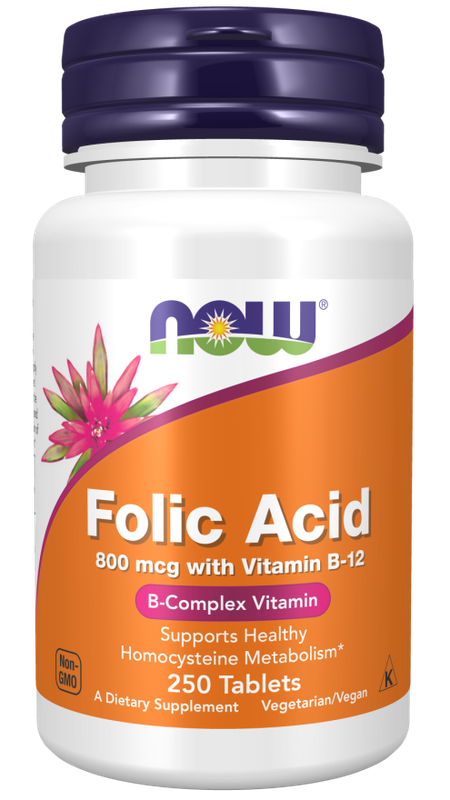 NOW Folic Acid 800 mcg. - 250 Tablets