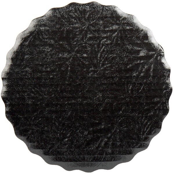 8" Black Round Scallop Board