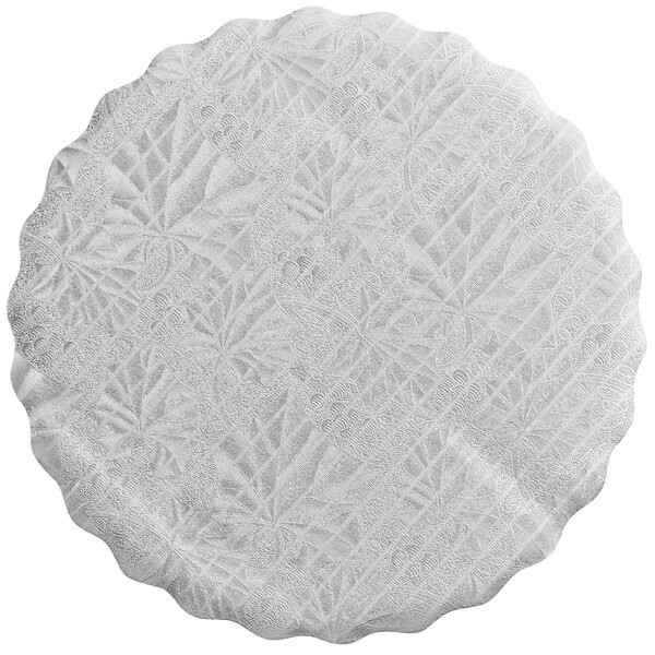 8" Silver Round Scallop Board