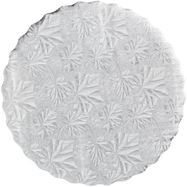 9" Silver Round Scallop Board
