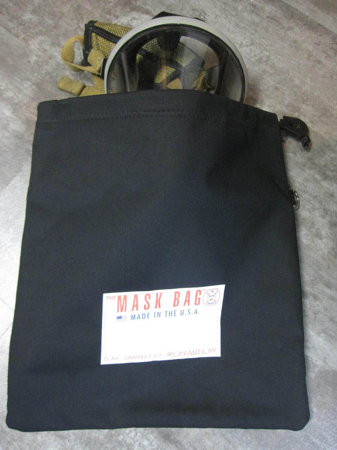 SCBA Mask Bag, MB2-200, 10 OZ Cotton Canvas W/ Fleece liner, Drawcord ...