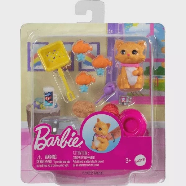 Barbie Pet and Accessories Set Kitten with Motion and 10 Plus pc