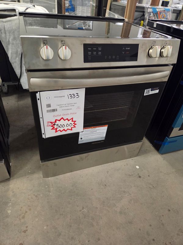 1333 FCFE3062AS Frigidaire® 30" Stainless Steel Slide-In Electric Range