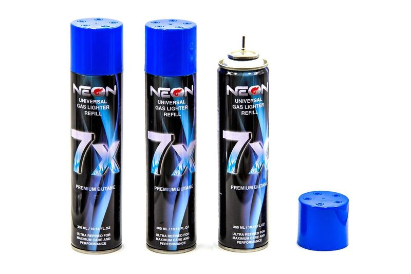 Neon Universal Gas Lighter Refill 7x Premium Butane | 300mL