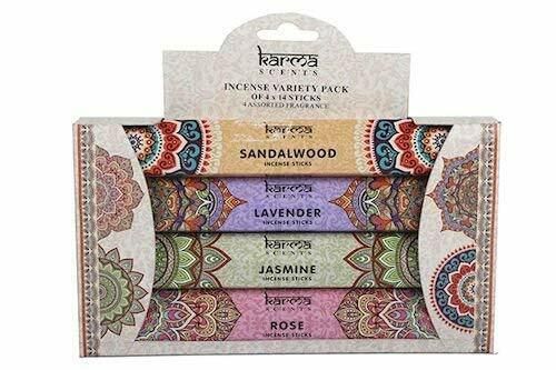 Karma Scents Incense Variety Pack of 4 x 14 Sticks | 4 Assorted Fragrance