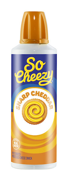 SO CHEEZY AEROSOL SHARP CHEDDAR CHEESE 12X8OZ