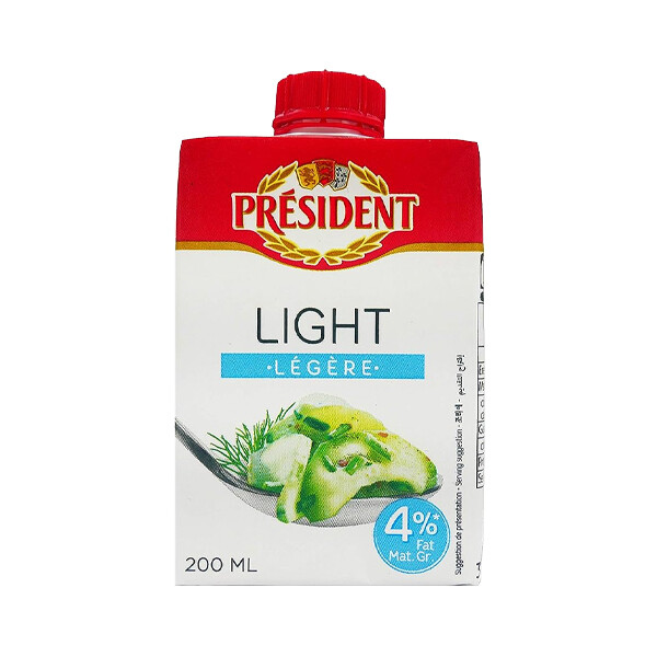 PRESIDENT CREAM LIGHT UHT 4% 24/20 CL (36226)120655 EXP:05/24/26