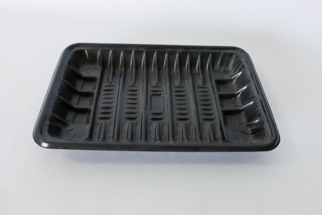 Plastic Food Tray 6x8 1/2" Black 100/Pack