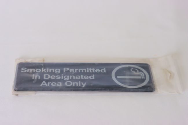 TG 9"x 3" (SMOKING PERMITTED IN DESIGNATED AREA ONLY) Sign With Symbols