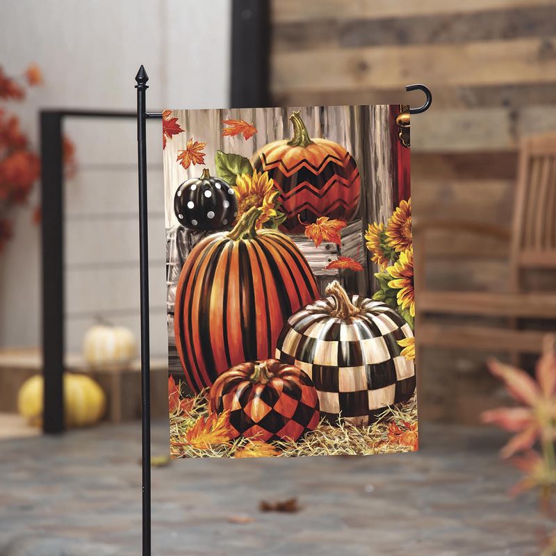 FALL HARVEST PUMPKINS GARDEN FLAG