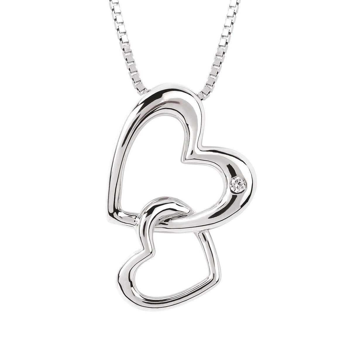 SS Diva Diamond Heart Pendant 18"