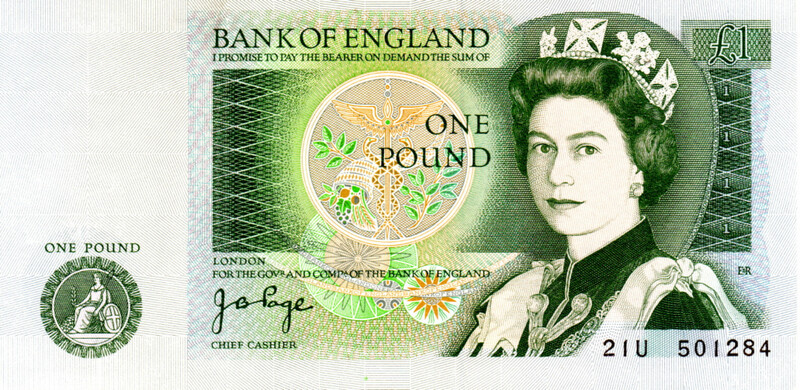 England £1 Pound Page Signature 1978 AU P-377a Banknote Prefix 21U ...