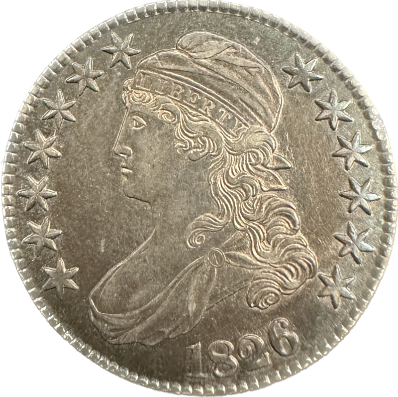 USA 50 Cents 1826 Capped Bust AU Coin