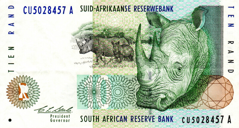 South Africa 10 Rand ND(1993) VF+ Banknote P-123a Prefix CU Stals Sig ...