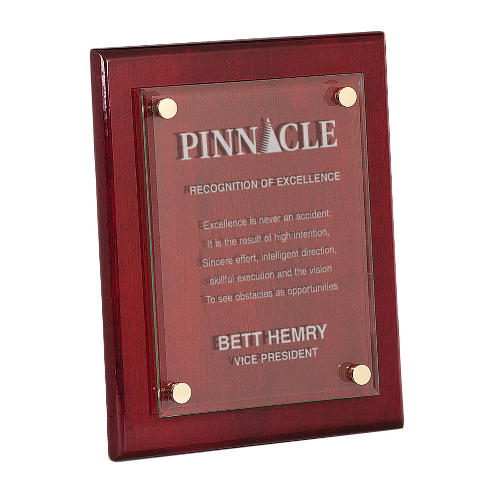 Floating Glass Plaque Rosewood Piano