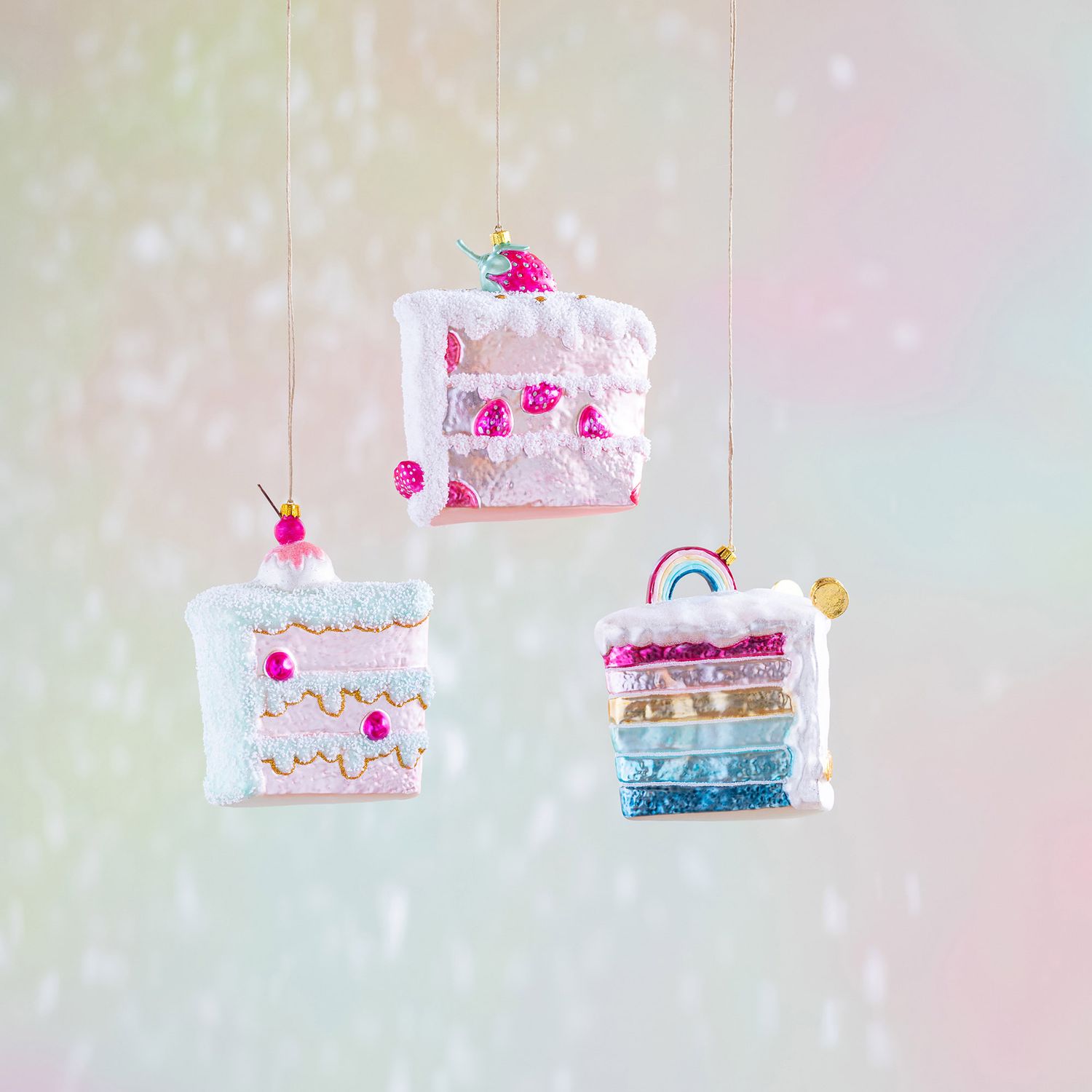 PRE-ORDER Slice of Sweet Cake Ornaments Set Of 6 Christmas Decor ...