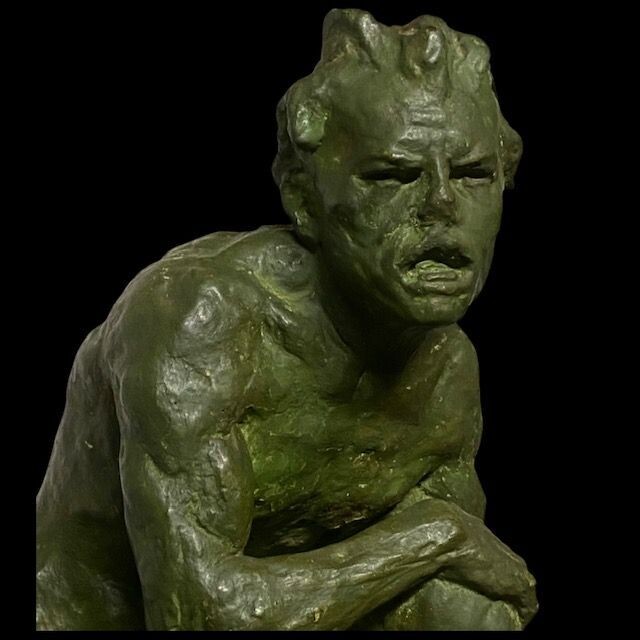 Terracotta demon sculpture, 19th century France