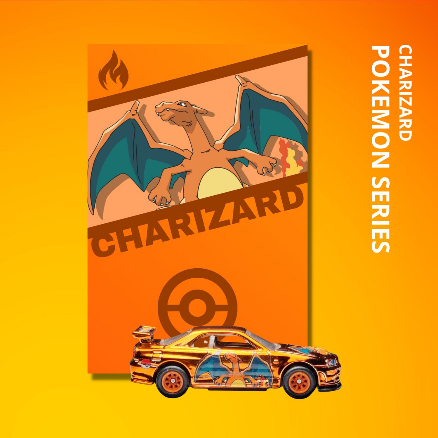 [PREORDER] Pokémon Chrome Custom GTR34 Charizard Livery
