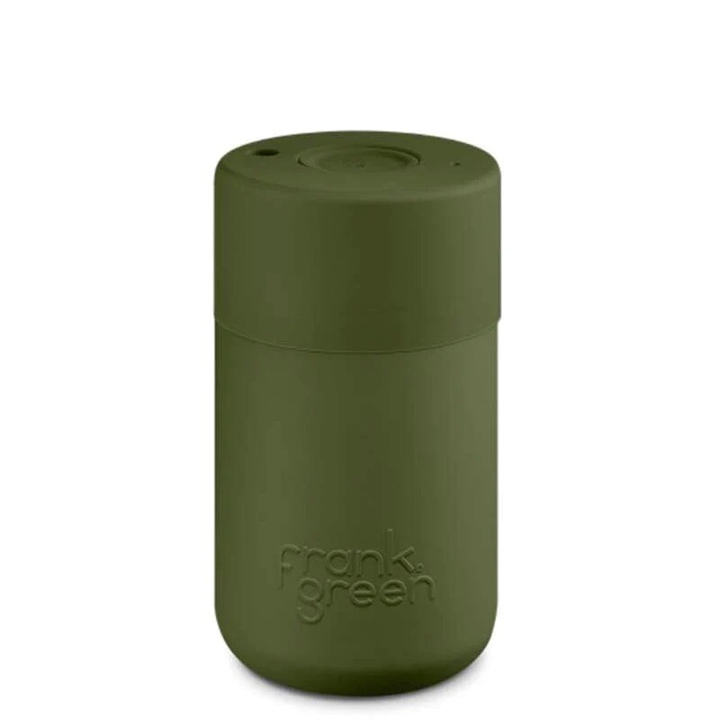 Original Reusable Cup with Push Button Lid in Khaki - 12oz/340ml
