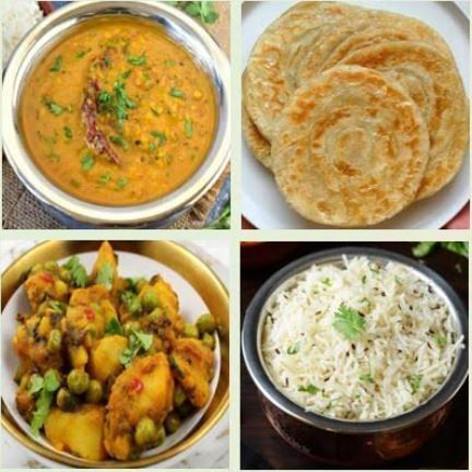 Special Meal - Dal Tadka, Potato Peas Subji, Paratha, Jeera Rice and 1 ...