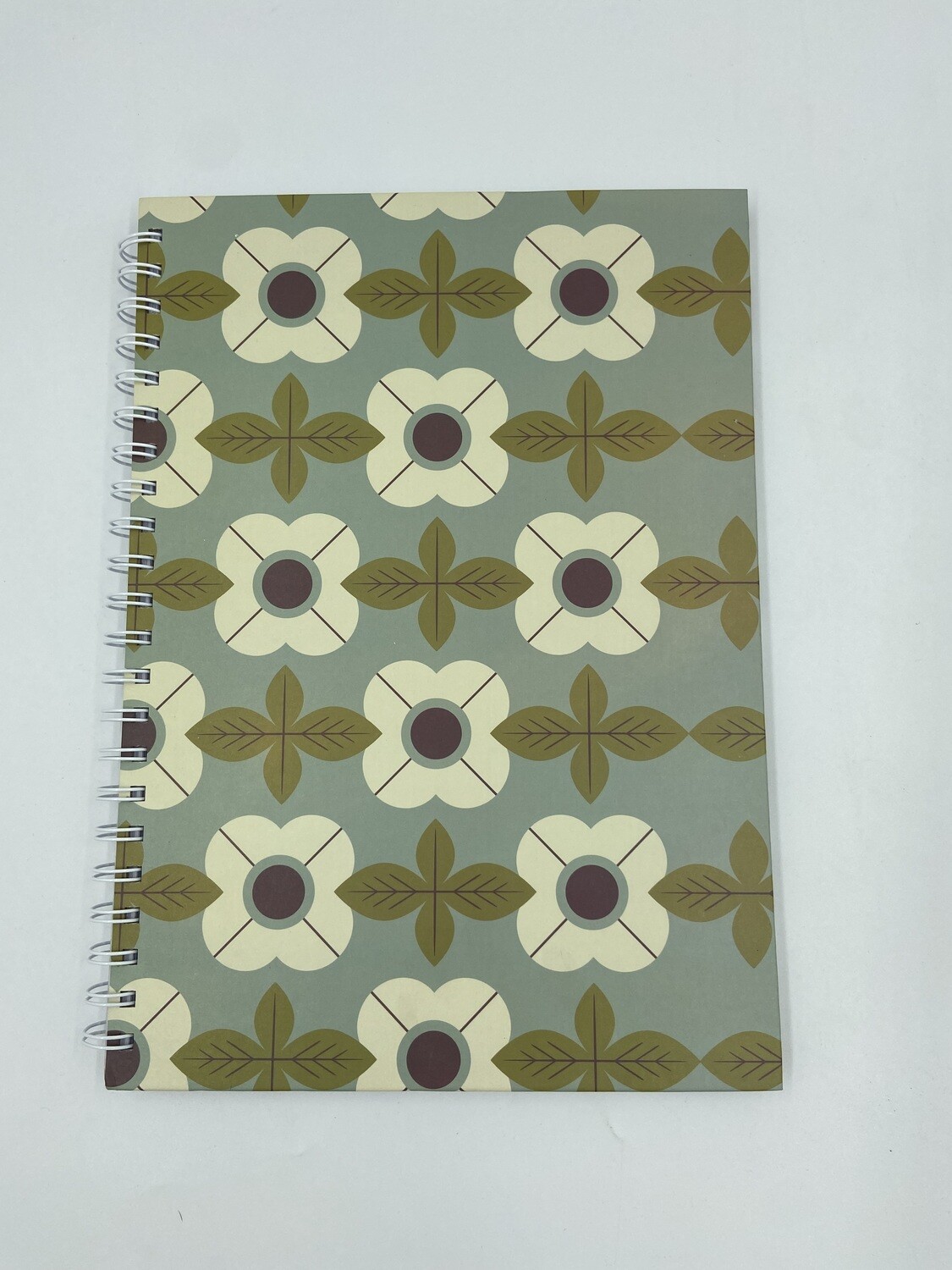 A4 Green Flowers Notebook