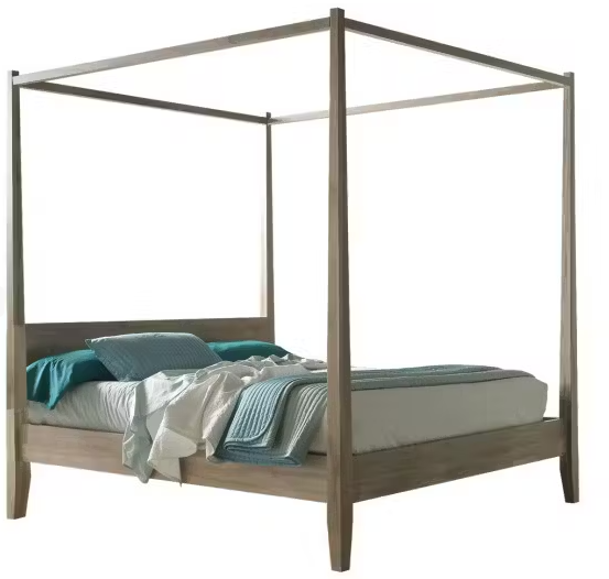Lyra Teak Queen Canopy Bed
