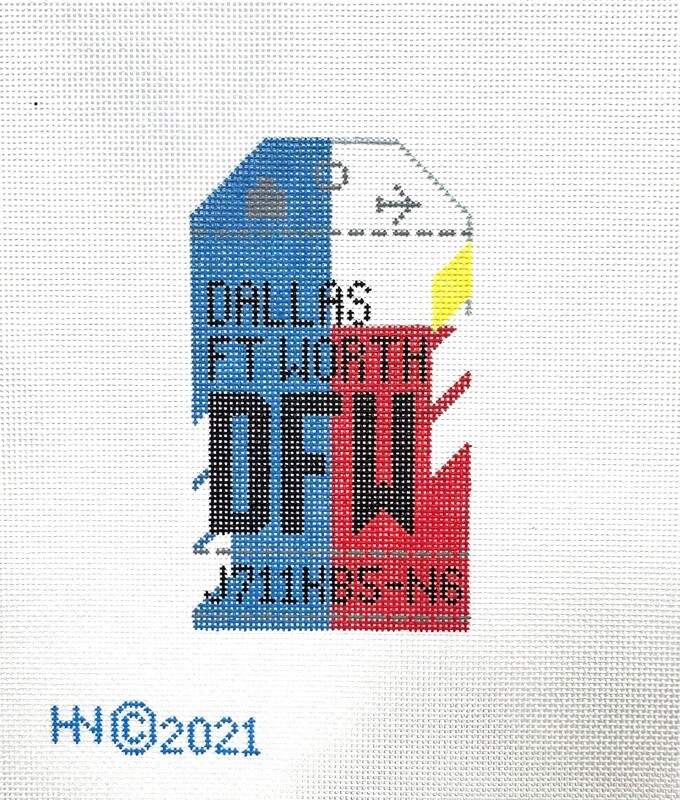 Dallas DFW - Retro Travel Tag