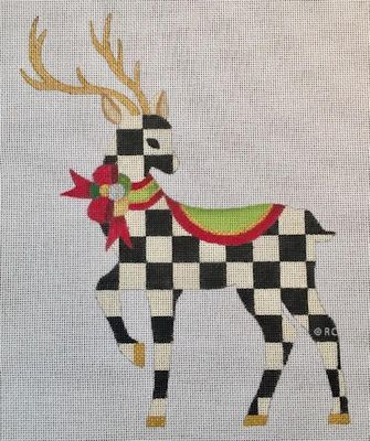 STANDING CHECKED REINDEER
