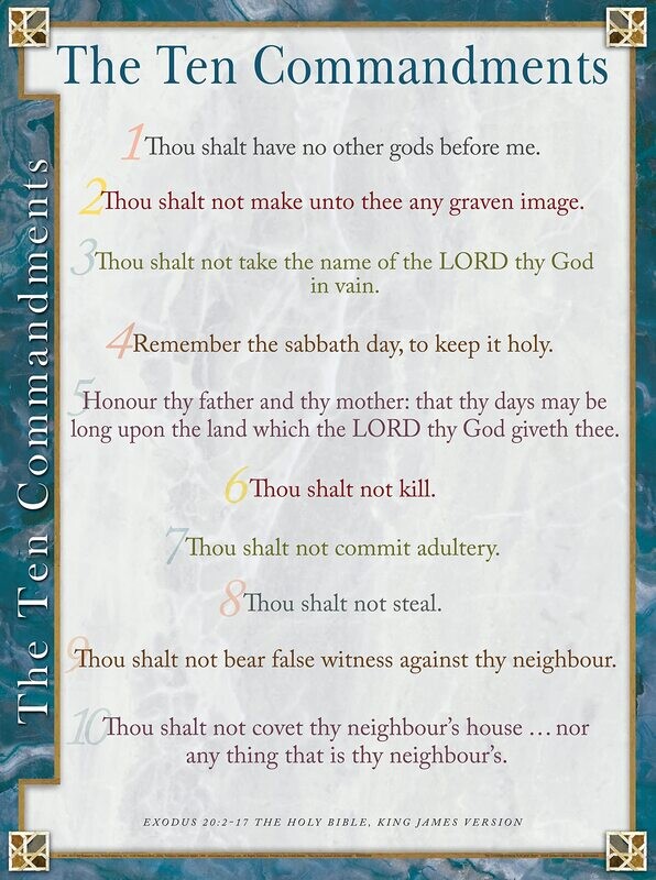 10 Commandments Wall Chart (KJV) (Charts)