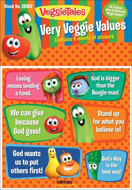 Tabbies VeggieTales Very Veggie Values Stickers Assorted Colors, 6 Per ...